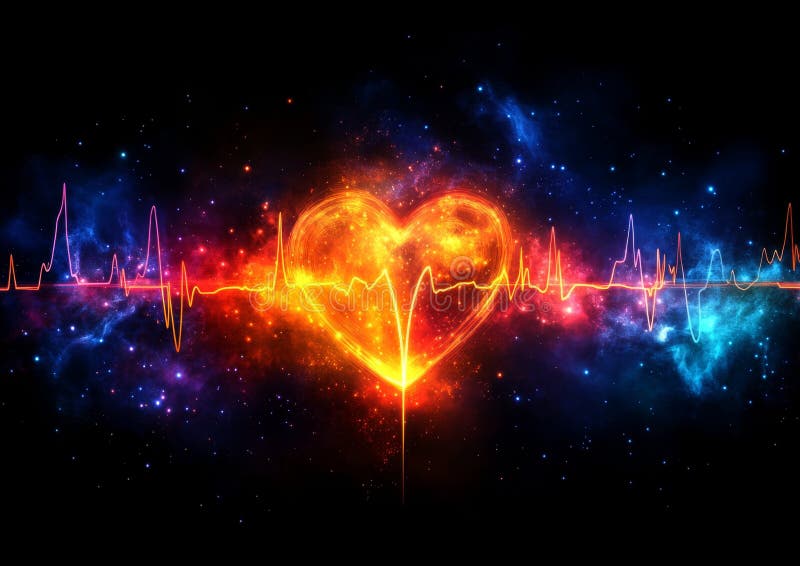 Heartbeat Patterns Revealed through Time Stock Photo - Image of rythm ...