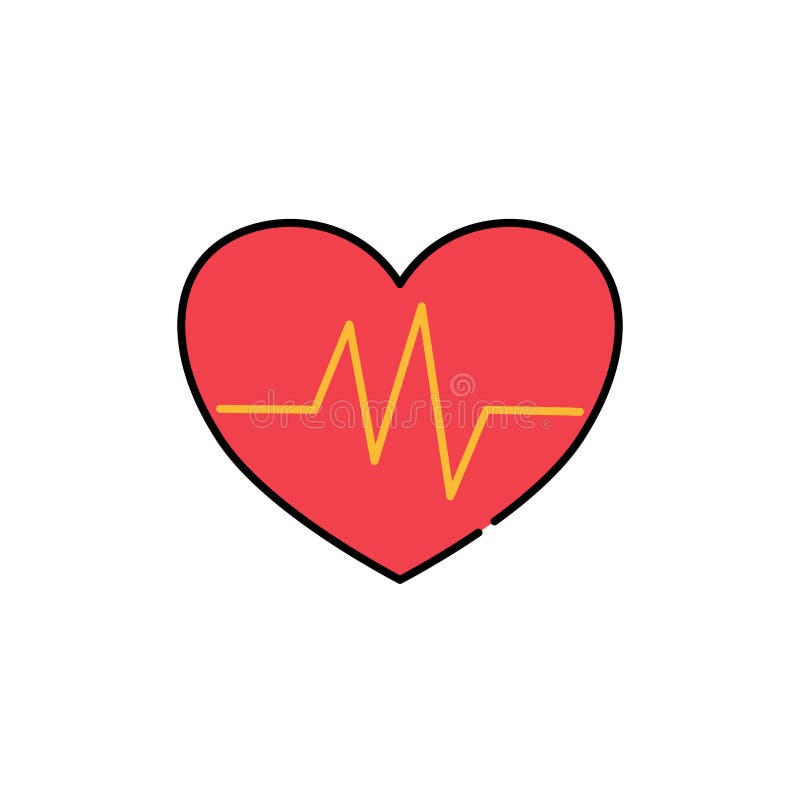 Heartbeat Pulse Isolated Icon Design. Stock Illustration - Illustration ...