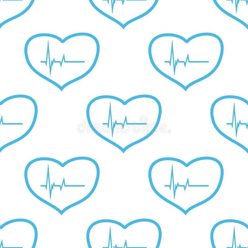Heartbeat On White Background. Vector Illustration In Trendy Flat Style ...