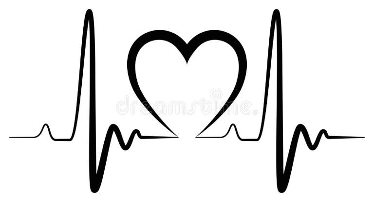 Heartbeat Shape Illustration Black Stock Vector - Illustration of heart ...