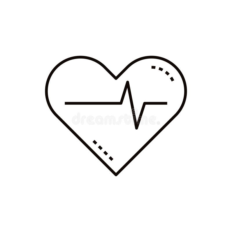 Heartbeat Symbol Icon Line Vector Stock Illustration - Illustration of ...