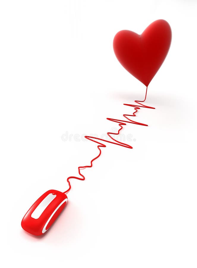 Heartbeating in internet 2 stock illustration. Illustration of science ...