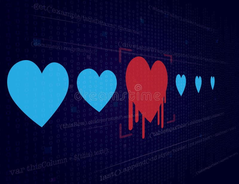 Heartbleed - Cyber Security and Hacking Concept - Stock Illustration ...