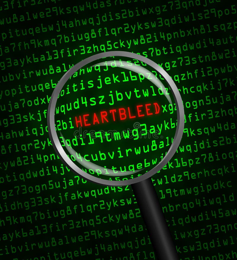 Heartbleed Revealed In Computer Code Through A Mag Stock Illustration ...