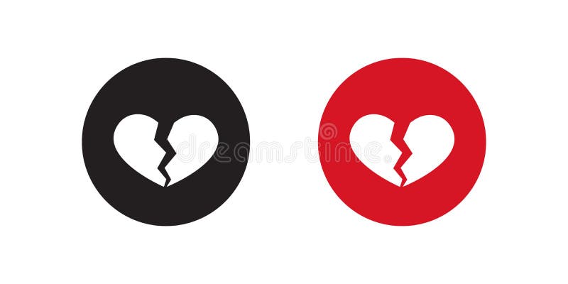 Heartbreak Button Icon Vector in Flat Style Isolated on White ...