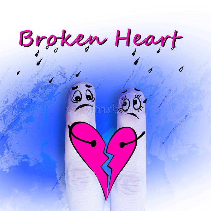 Broken Heart Love And Valentines Day Concept 3d Illustration Stock