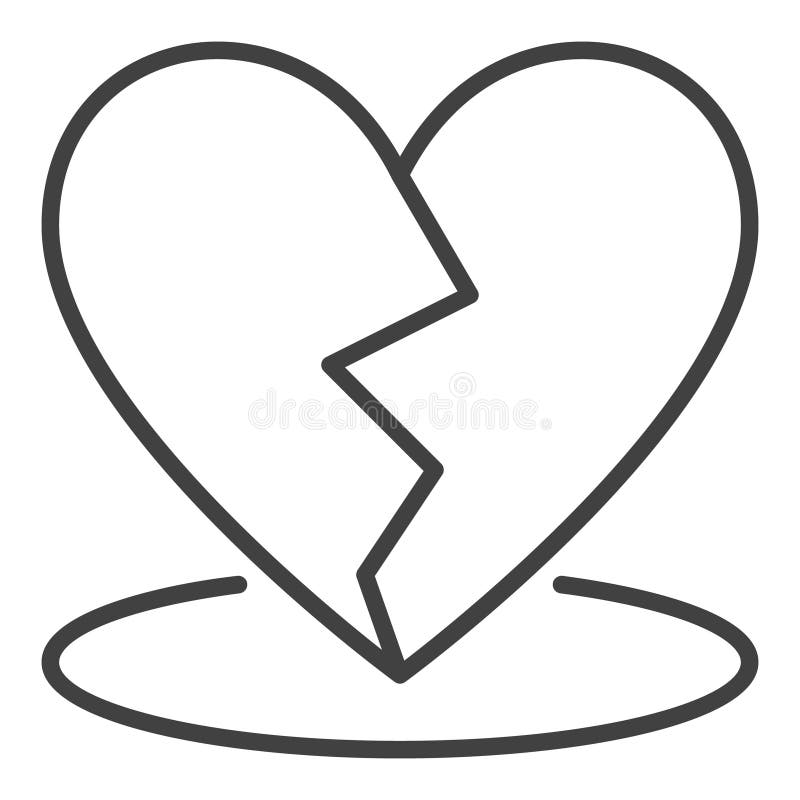 Heartbreak Icon Vector Sad Ending Design Element or Symbol in Line ...