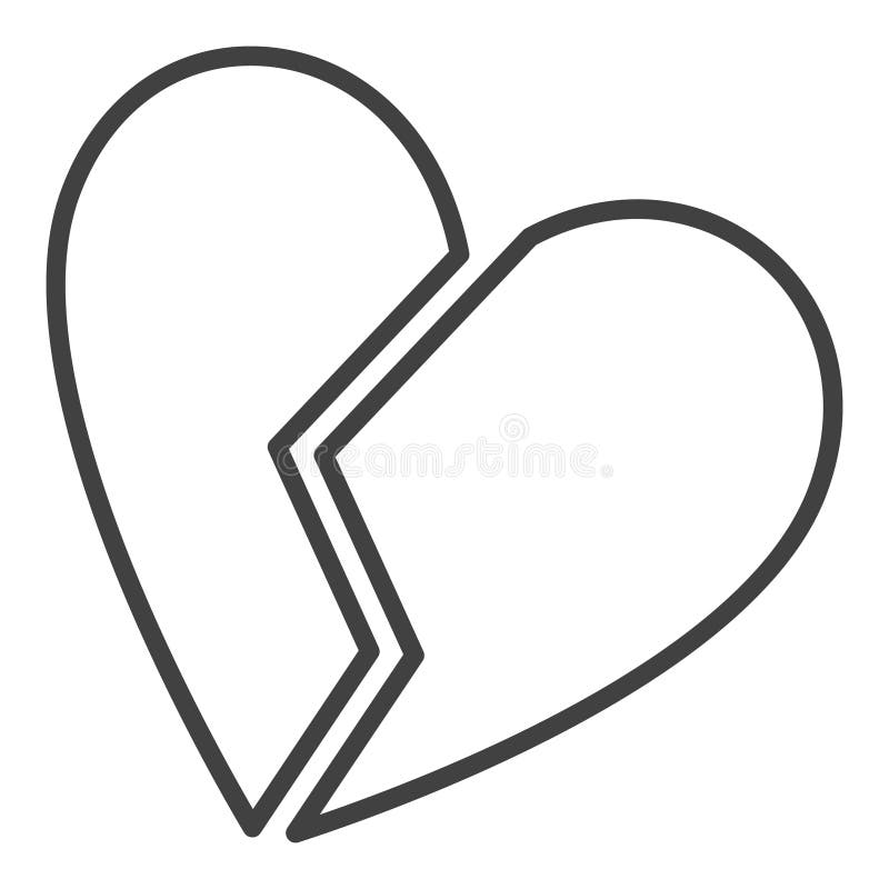 Heartbreak Vector Broken Romance Outline Icon Stock Vector ...