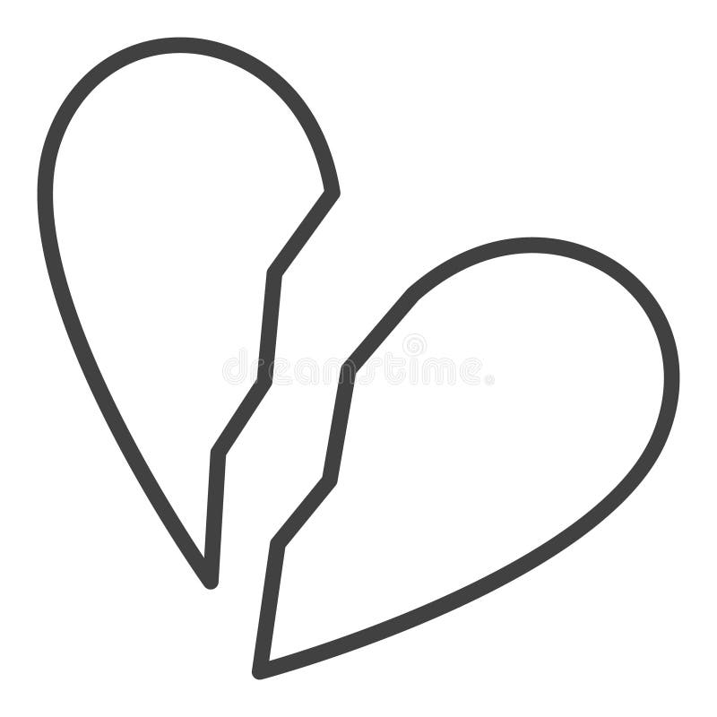 Heartbreak Vector Love Betrayal Icon or Minimalistic Sign Stock ...