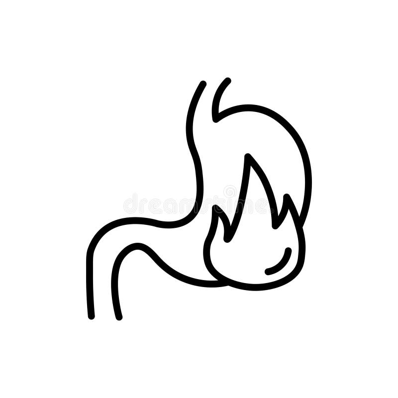 Heartburn Editable Stroke Outline Icon Isolated on White Background ...