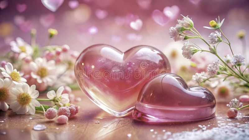 A Heartfelt Culinary Delight Translucent HeartShaped Jelly on a Soft ...