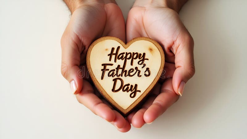 Heartfelt Father S Day Image Hands Holding a Heart with Love Stock ...