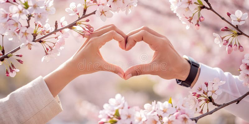 A Heartfelt Gesture As Two Hands Create a Heart Shape, Framing Delicate ...