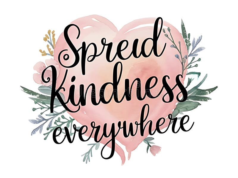 Heartfelt Kindness Themed Greeting Card Stock Illustration ...