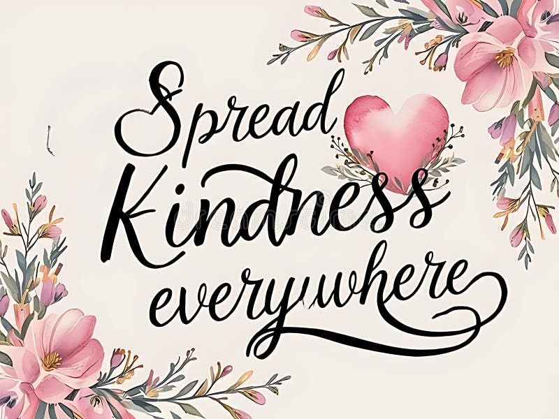 Heartfelt Kindness Themed Greeting Card Stock Illustration ...