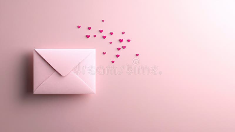 Heartfelt Message in Open Envelope on Pretty Pink Background Stock ...