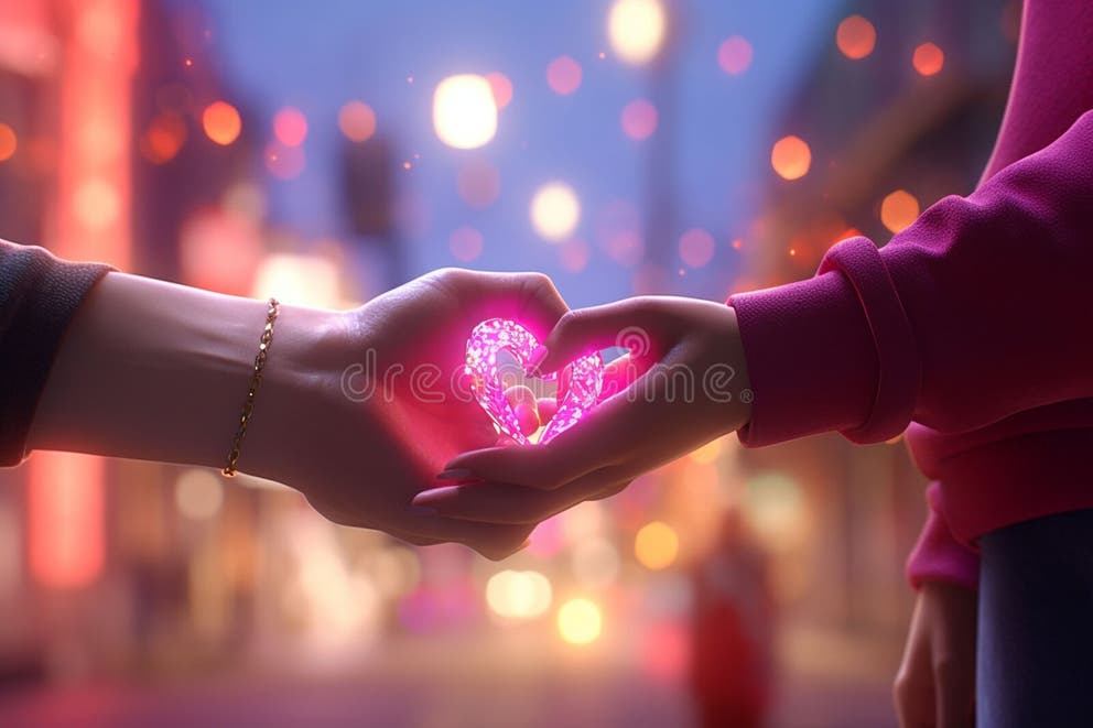 Heartfelt Valentines Day Hand in Hand Visuals Stock Illustration ...