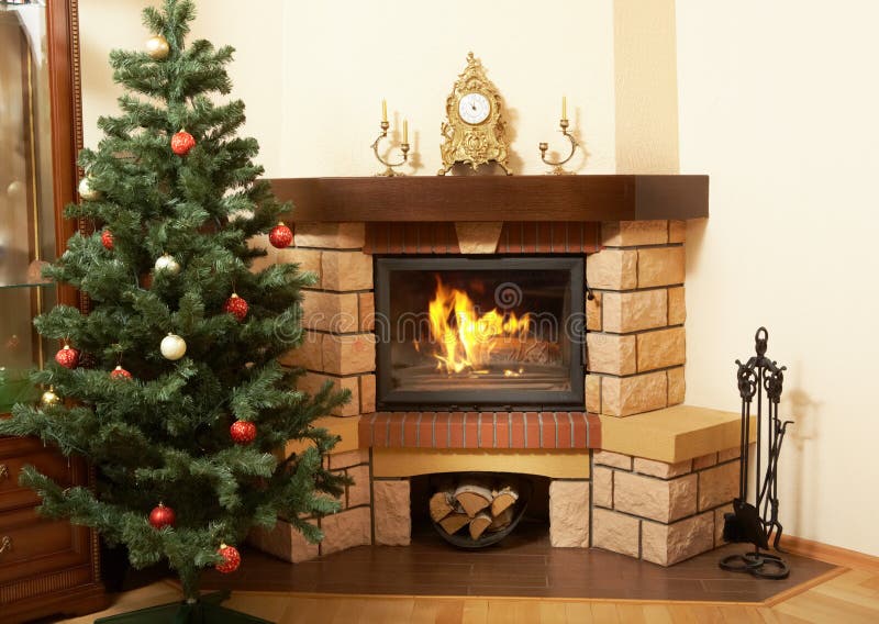 Hearth stock image. Image of interior, firtree, celebration - 17208019