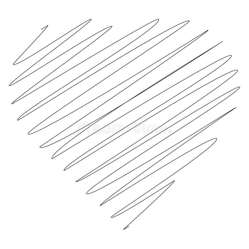 Hearth Shape with Scribble, Doodle Style Stock Vector - Illustration of ...