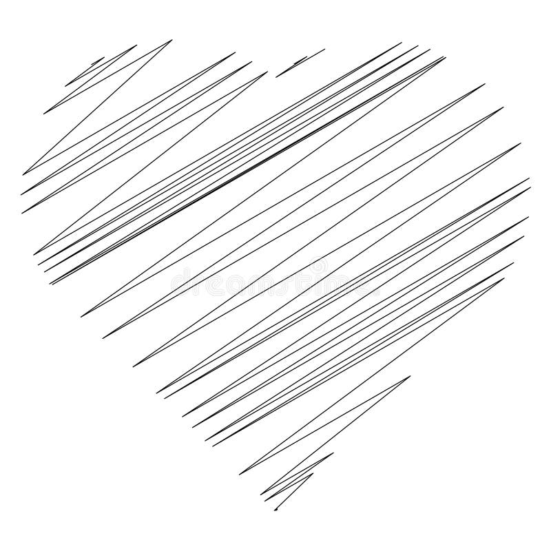 Hearth Shape with Scribble, Doodle Style Stock Vector - Illustration of ...