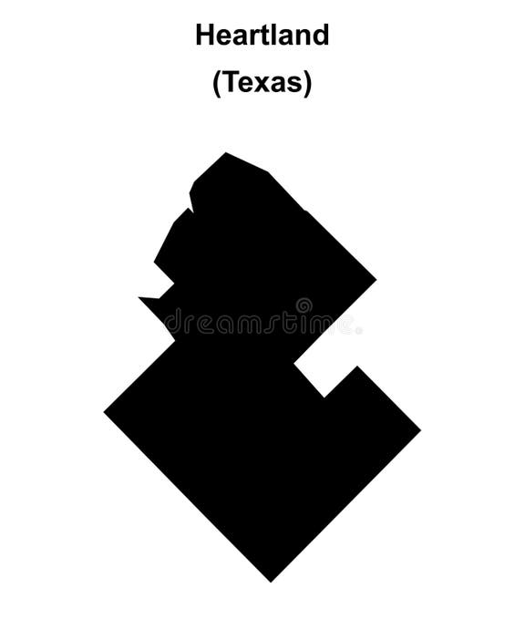 Heartland outline map stock vector. Illustration of city - 357645623