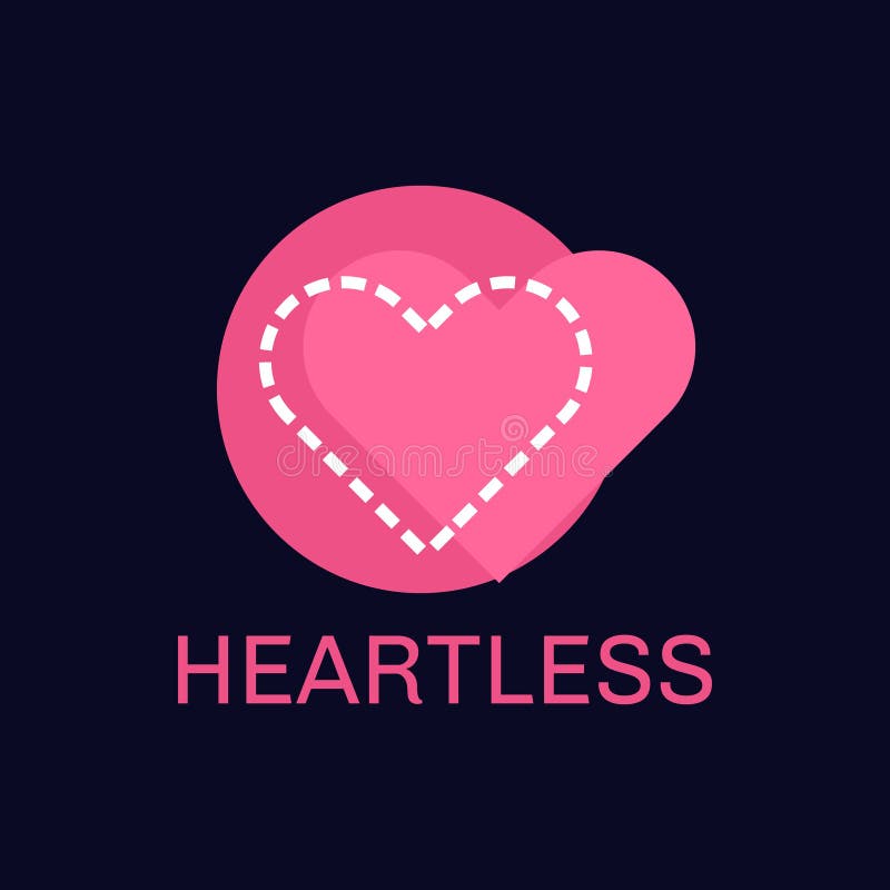 Heartless Love Abstract Logo Concept Design Stock Vector - Illustration ...