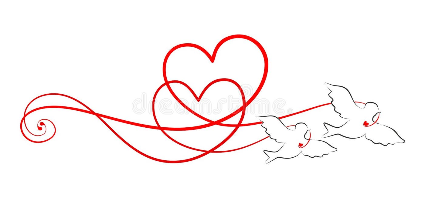 Just Married Love Birds Stock Illustrations – 96 Just Married Love ...