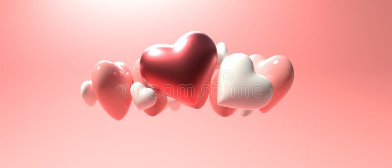 Hearts - Appreciation and Love Theme - 3D Stock Illustration ...