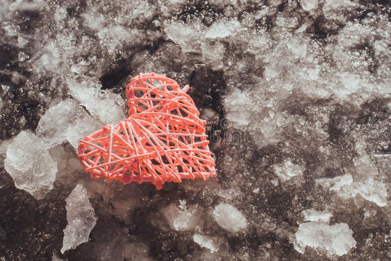 Love and ice stock photo. Image of valentine, snow, frost - 153881584