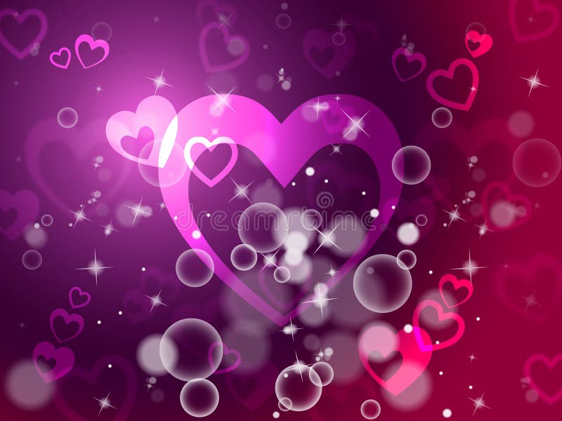 Hearts Background Shows Passion Love and Romance Stock Illustration ...