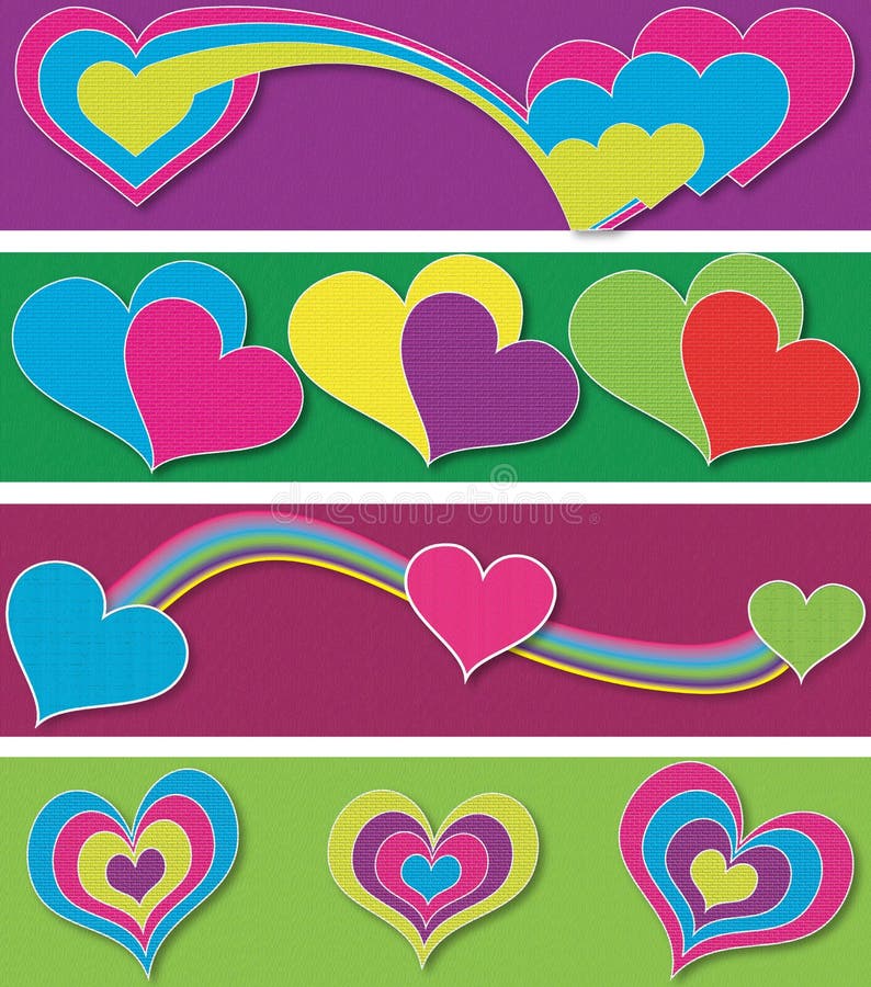 Hearts_Banners stock illustration. Illustration of heart - 28796138