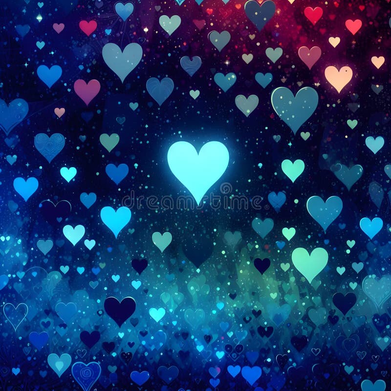 Hearts on Black Background. Stock Illustration - Illustration of ...