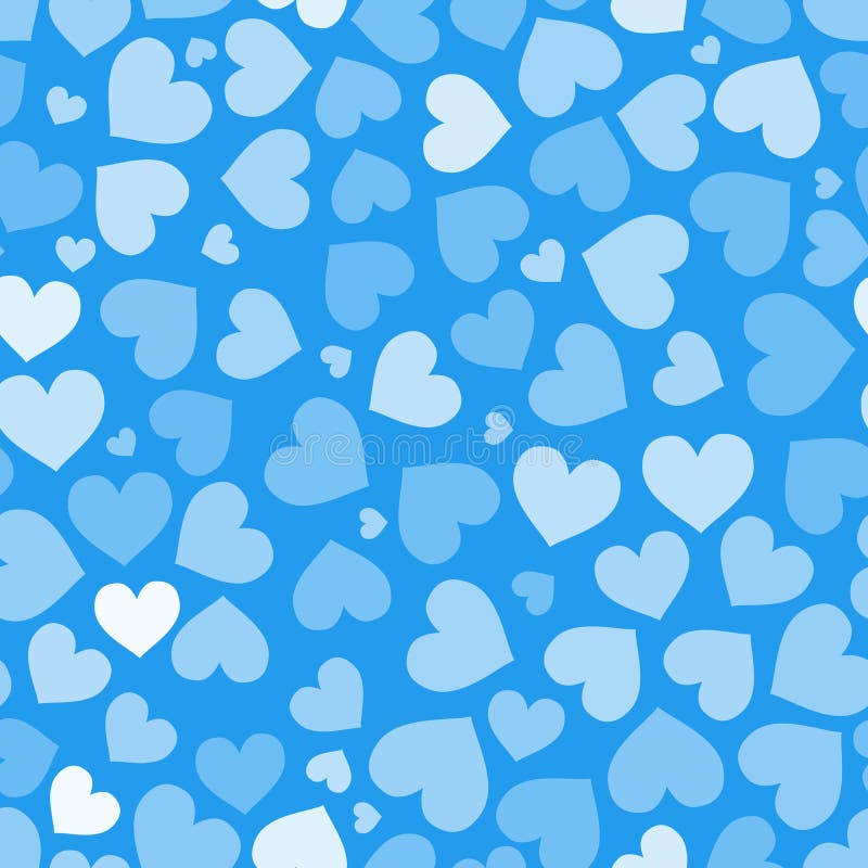 Hearts on Blue, Seamless Pattern Stock Vector - Illustration of pattern ...