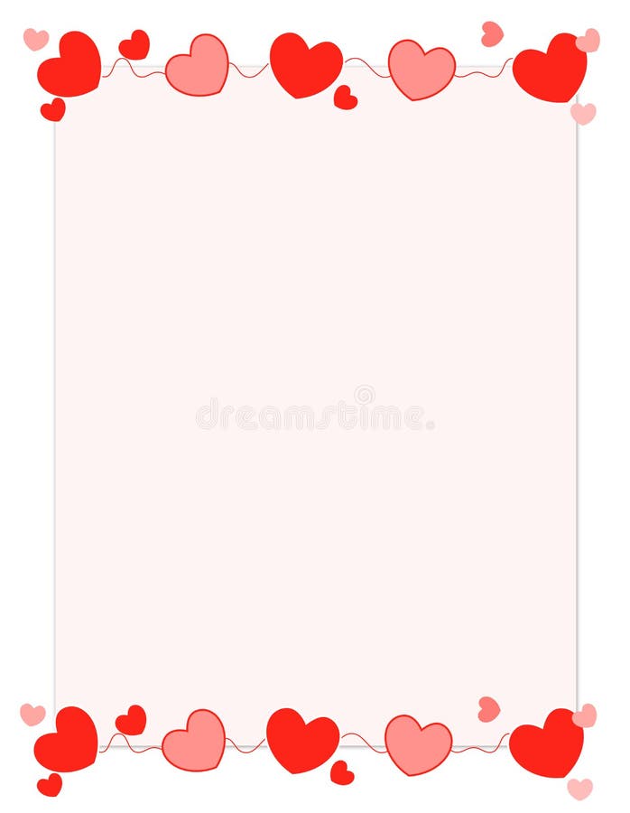 Hearts border /frame stock illustration. Illustration of happy - 3933663