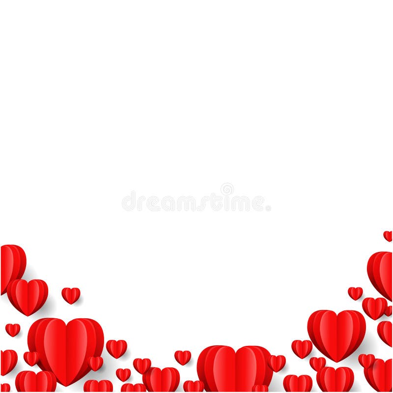 Hearts Border Isolated stock vector. Illustration of objects - 209756752