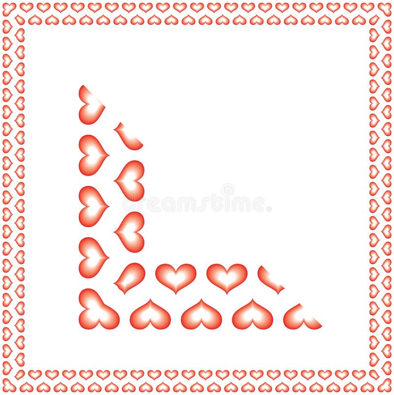 Hearts border offset stock illustration. Illustration of heart - 13003226