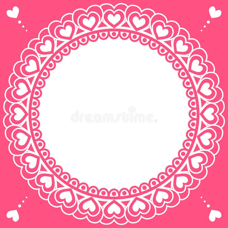 Hearts border round frame stock illustration. Illustration of babies ...