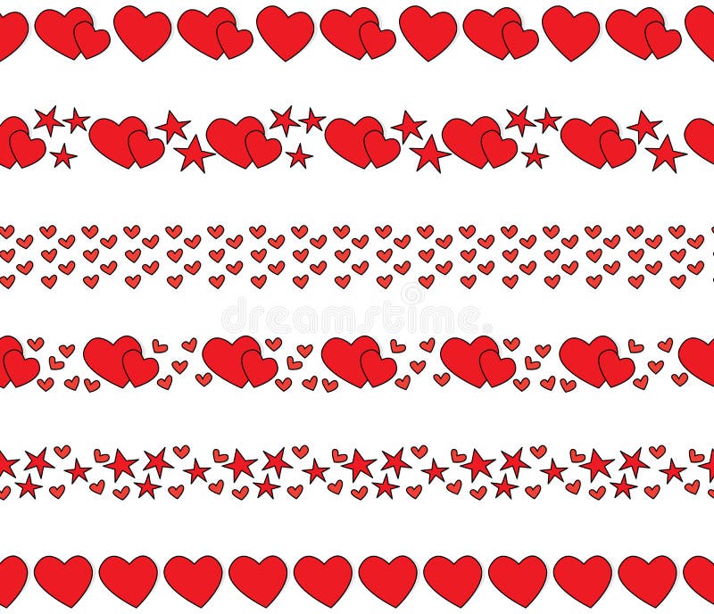 Hearts borders stock vector. Illustration of seamless - 49784946