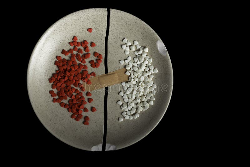 Hearts on a broken plate stock image. Image of jigsaw - 238637093