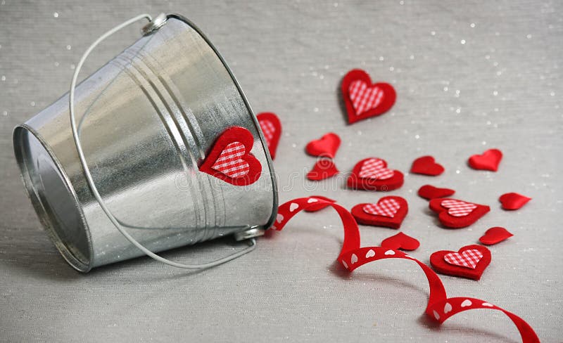 Hearts in a Bucket stock photo. Image of silver, passion - 23049886