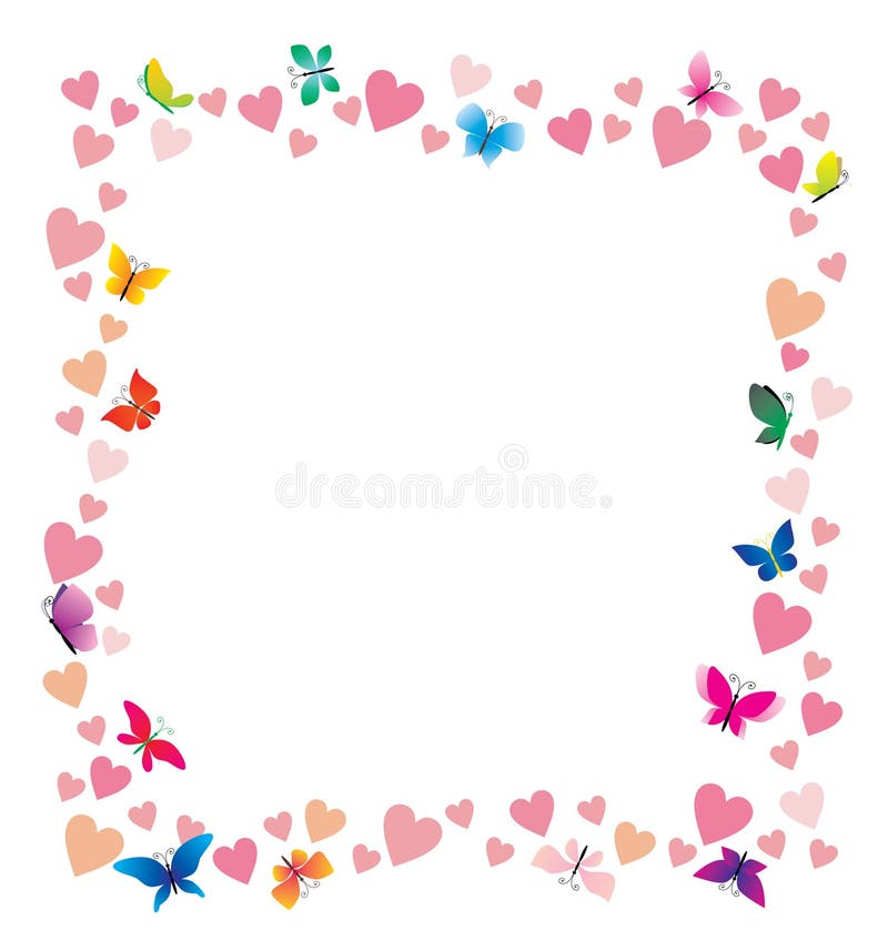 Decorative Frame with Hearts Stock Vector - Illustration of ...