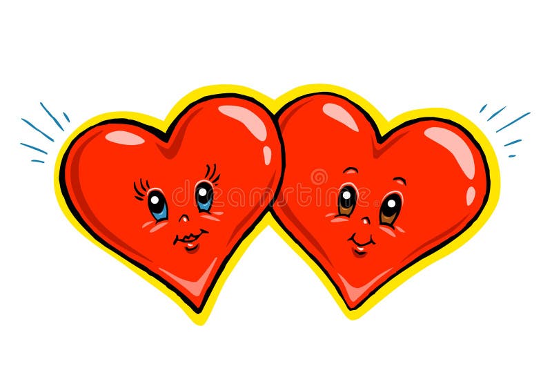 Hearts Cartoon Illustration Stock Illustration - Illustration of girl ...