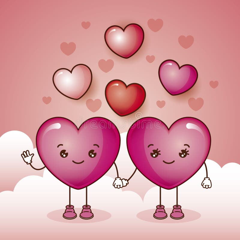 Hearts Characters of Cartoons Stock Vector - Illustration of balloon ...