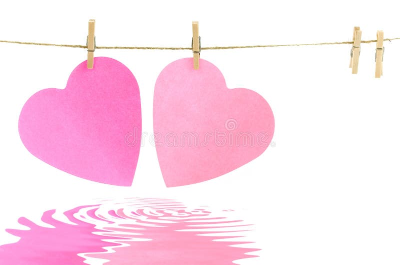 Hearts on a clothes line stock image. Image of blank, laundry - 7842577