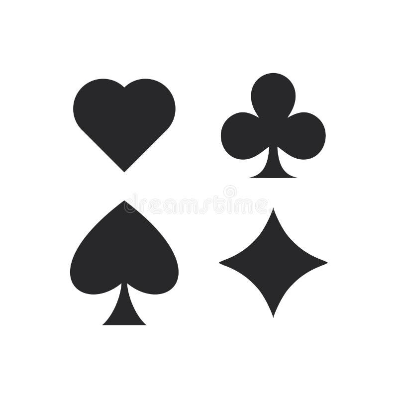 Hearts Clubs Diamonds Spades Card Deck Icon Vector Stock Illustration