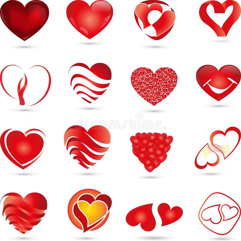 Hearts Collection, Logo, Button Stock Vector - Illustration of book ...