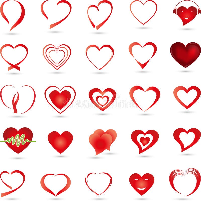 Hearts Collection, Logo, Button Stock Vector - Illustration of hearts ...
