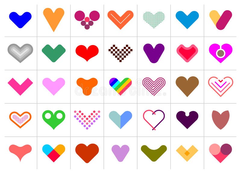 Heart vector icon set stock vector. Illustration of decorative - 230109570