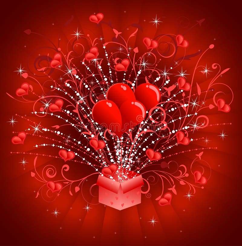 Sparkling Valentine Hearts stock vector. Illustration of graphic - 7791644