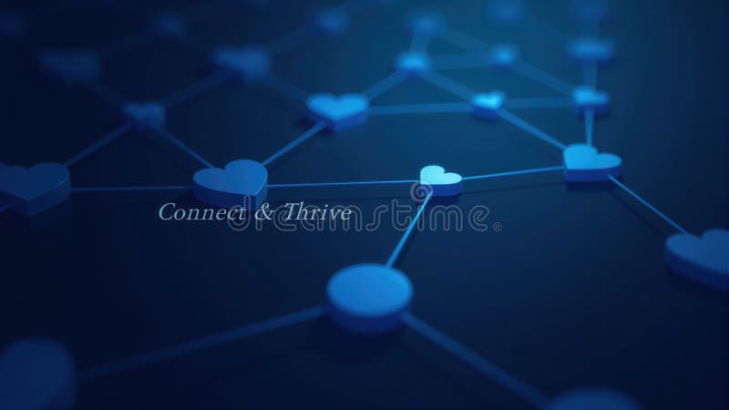 Hearts Connected in Network Background Stock Illustration ...